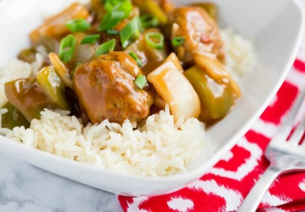 Healthier Slow Cooker General Tso's Chicken Meatball Recipe