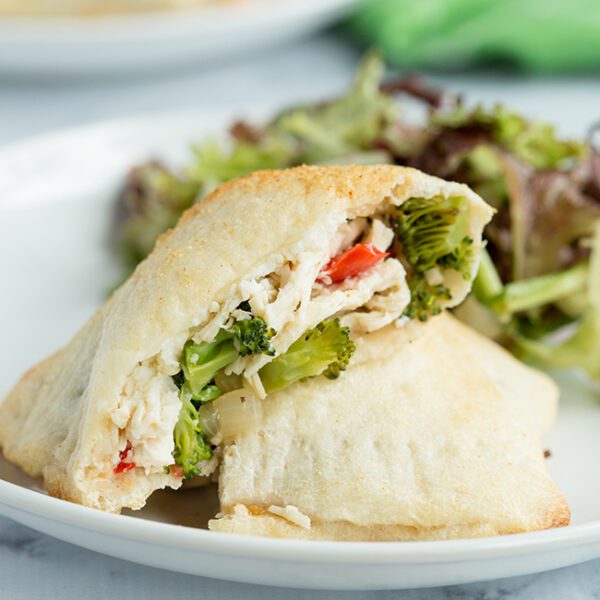 Healthy Chicken Vegetable Calzone with Ricotta and Mozzarella
