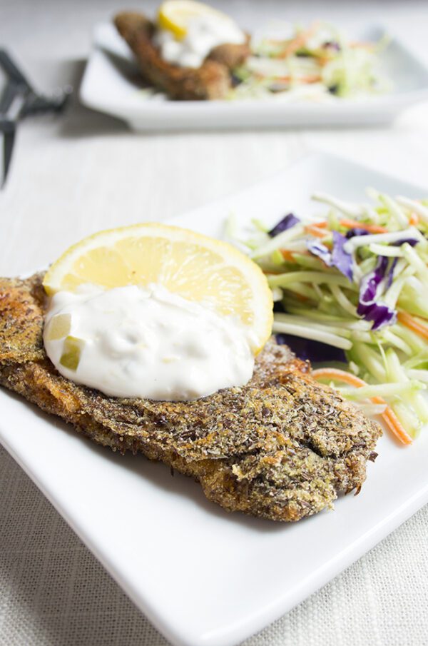 Crispy Baked Catfish with Homemade Healthy Tartar Sauce