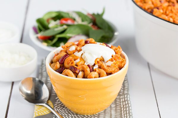 Quick and Easy One Pot Cheesy Turkey Chili Mac